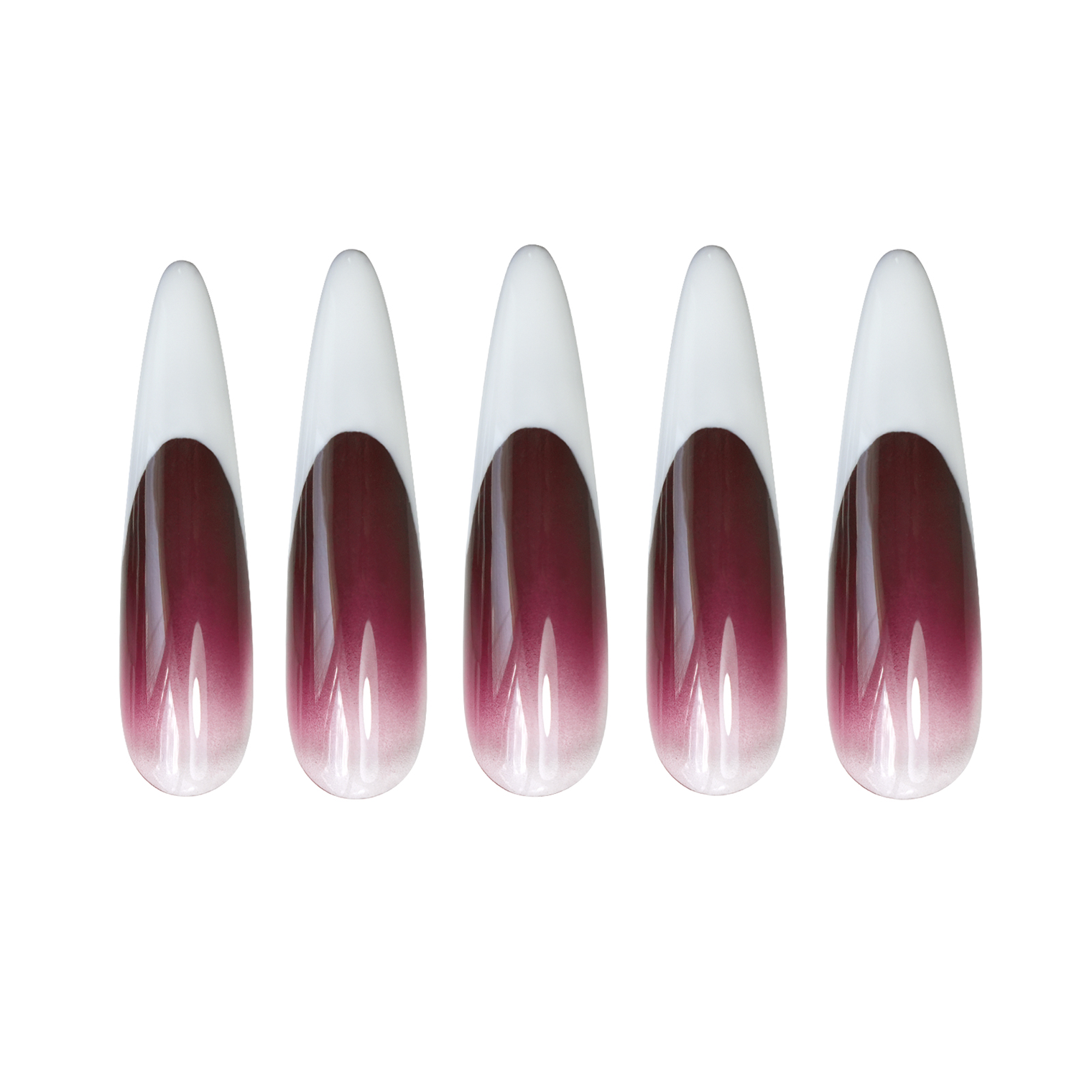 Lunar Shee Dark Red Stiletto Press-On Nails | Siva Nail
