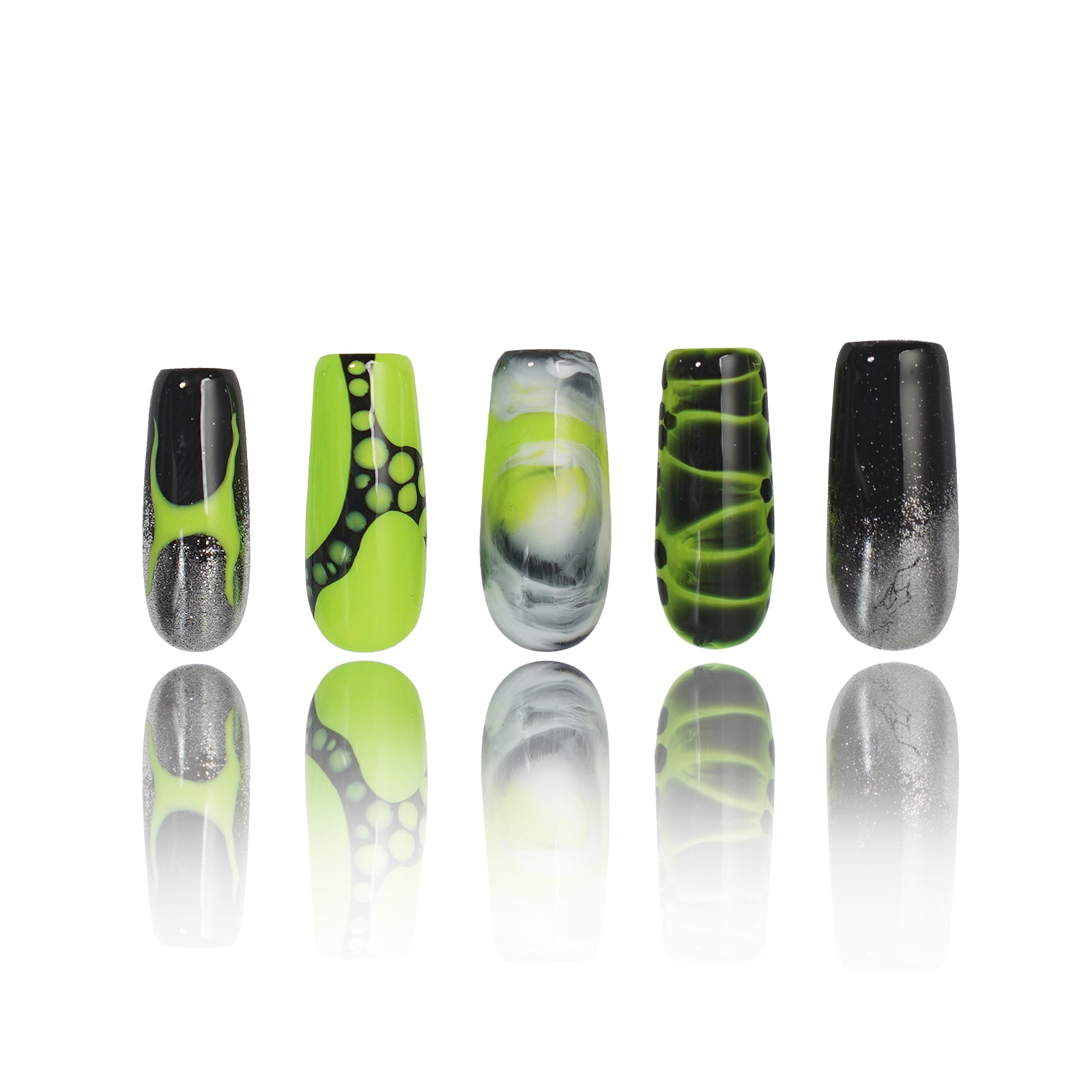 Neon Venom Cyberpunk Press-On Nails – Handmade Futuristic | Siva Nail
